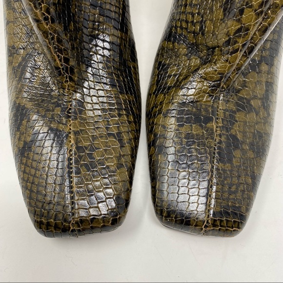 Zara | Shoes | Nwt Zara Square Toe Snakeskin Booties | Poshmark